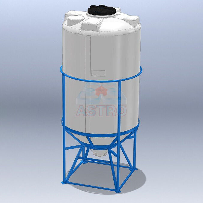 CGK | Closed round tank with conical bottom - 2000 l - H 2855 mm