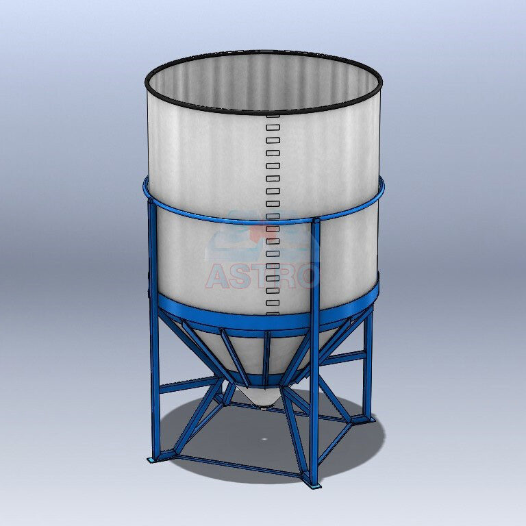 Open round tank with conical bottom - 10000 l - H 3800 mm | CGK Group