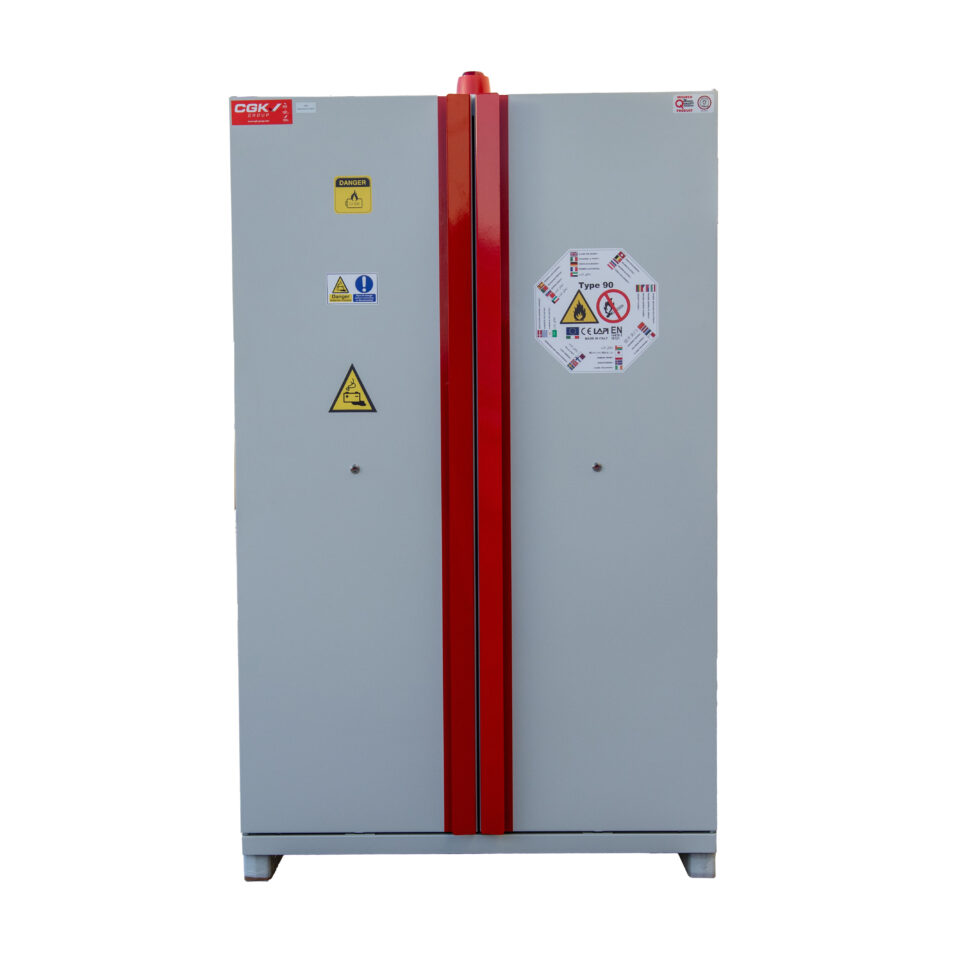Tall lithium storage cabinet with 2 doors | CGK Group