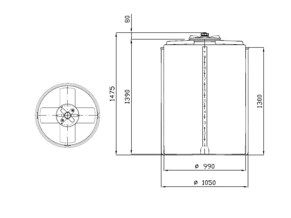 Storage tank with open collection tank, 1050x1475mm -… | CGK Group