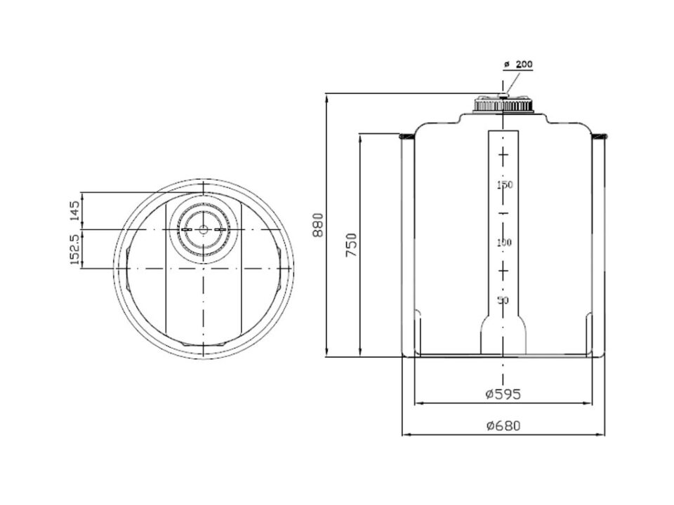 Storage tank with open collection tank, 680x880mm - 215l | CGK Group