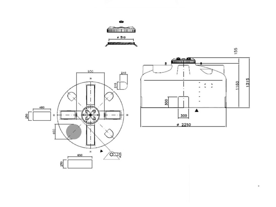 Single-walled storage tank - 2250x1315mm (Ø x H), 3550l | CGK Group