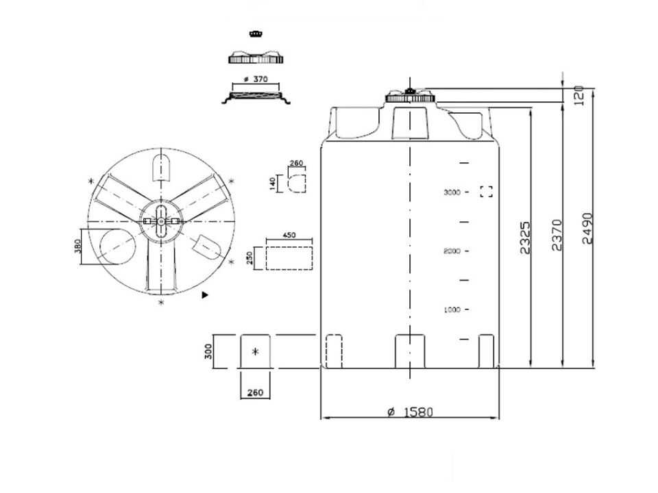 Single-walled storage tank - 1580x2490mm (Ø x H), 4100l | CGK Group