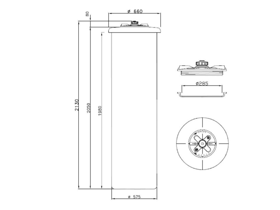 Single-walled storage tank - 660x2130mm (Ø x H), 500l | CGK Group