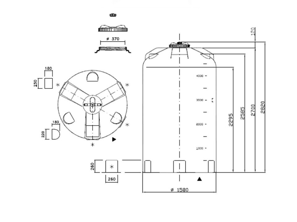 Single-walled storage tank - 1580x2820mm (Ø x H), 5050l | CGK Group
