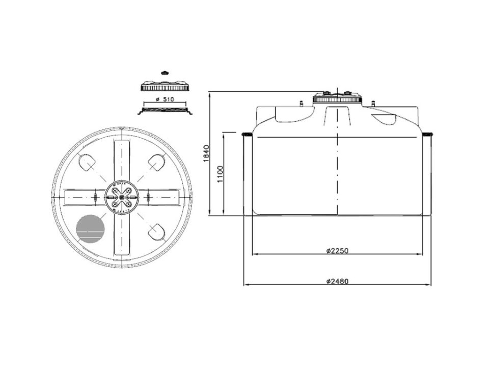 Storage tank with open collection tank, 2480x1640mm -… | CGK Group