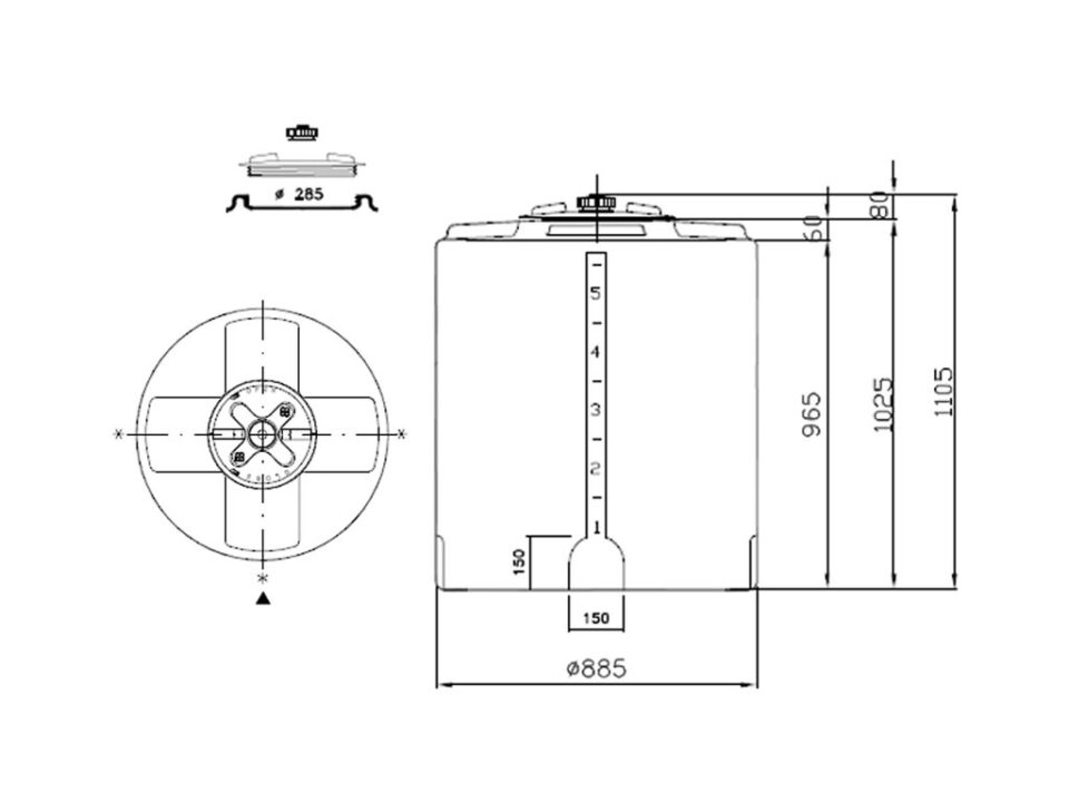 Single-walled storage tank - 885x1105mm (Ø x H), 600l | CGK Group
